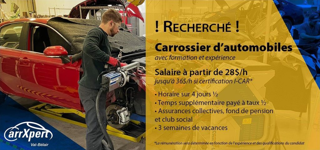 Carrière - Emploi en carrosserie - CarrXpert Val-Bélair